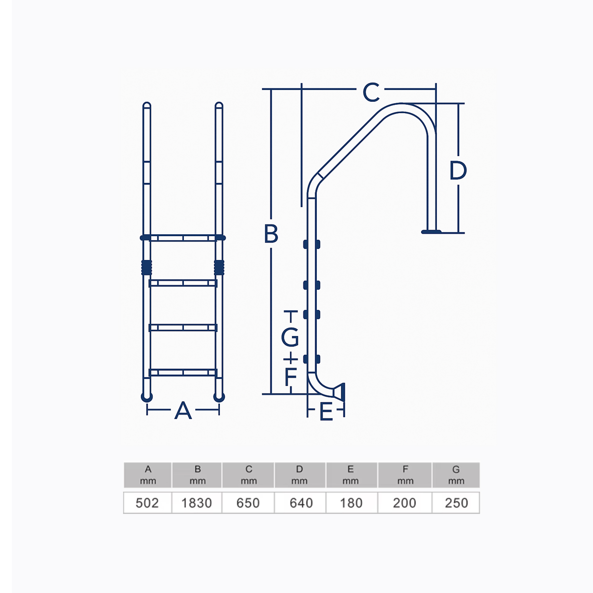 Escada para Piscina com 4 Degraus Aço Inoxidável 316 - MaisClima ...