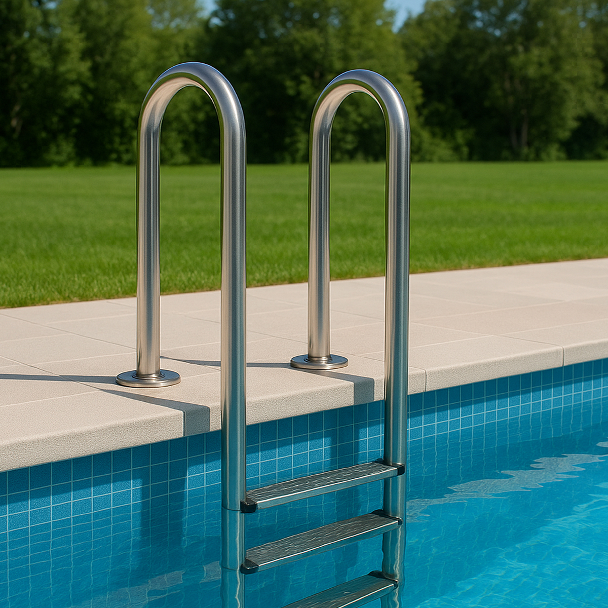 Escada para Piscina de Muro com 3 Degraus Aço Inoxidável 316 ...